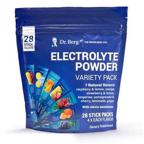Dr Berg Electrolyte Powder Variety Pack 28 Electrolytes Powder Hydration Packets Walmart