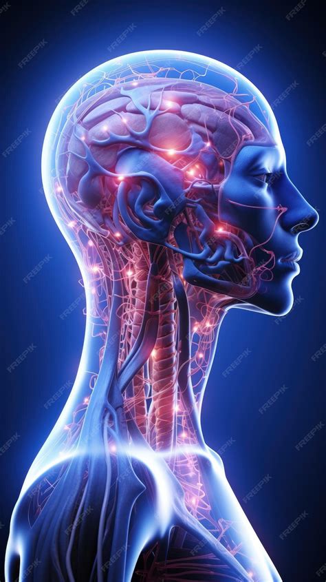 Premium Ai Image Human Brain Signal Deep Learning Concept Human Head