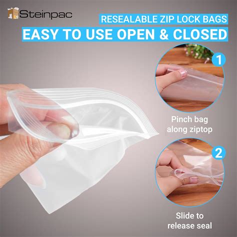 Steinpac Bolsas De Polietileno Con Cremallera 8 X 10 Pulgadas 200