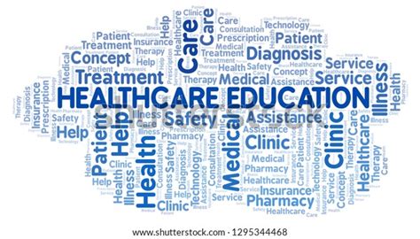 Healthcare Education Word Cloud Stock Illustration 1295344468