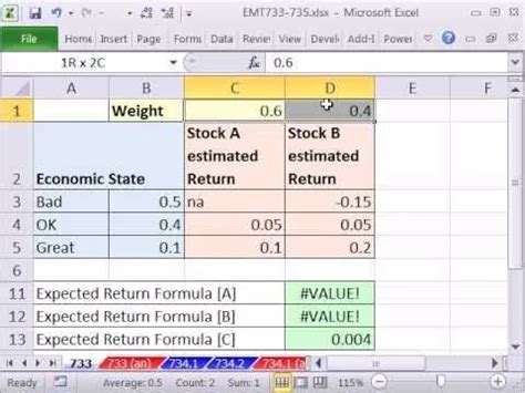 How To Calculate Expected Return With An Excel Array Formula