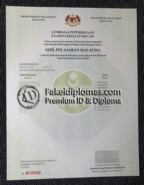 Spm Certificate Malaysia Sijil Pelajaran Malaysia Certificate