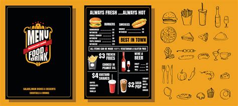 Restaurant Food Menu Vintage Design With Chalkboard Background V向量圖形及更多