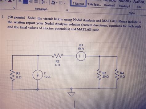 solved solve the circuit below using nodal analysis and m