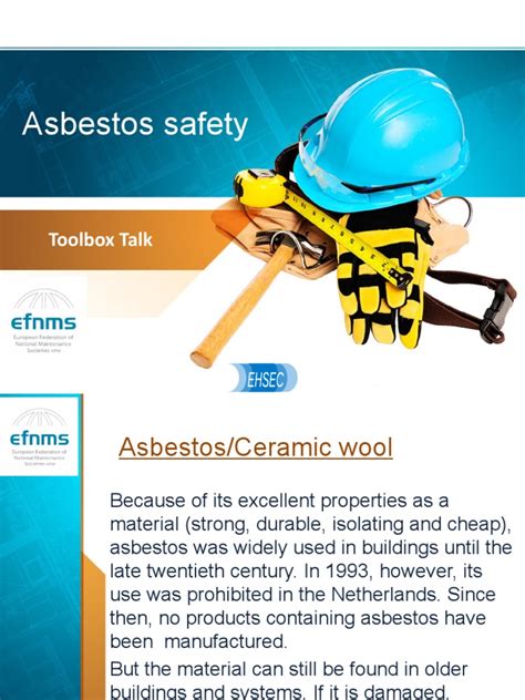 Ehsec Toolbox Talk Asbestos Safety Download Free Pdf Asbestos
