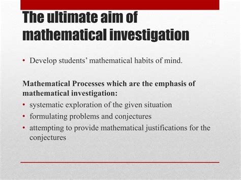 Mathematical Investigation And Modelling Pptx