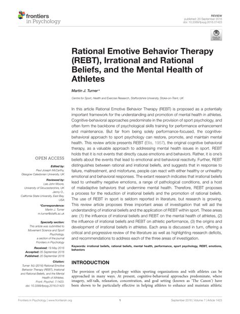 Pdf Rational Emotive Behavior Therapy Rebt Irrational And Rational