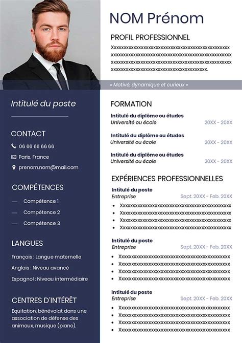 Modèle de CV Gratuit Sans Payer et Sans Inscription