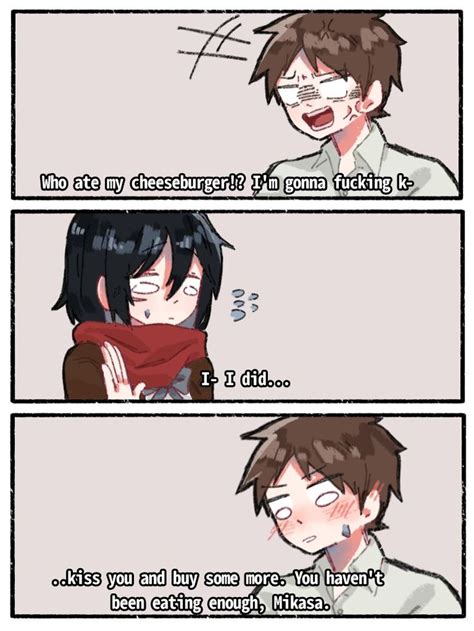 Aot Eren Eren X Mikasa Attack On Titan Ships Eremika Kiss You