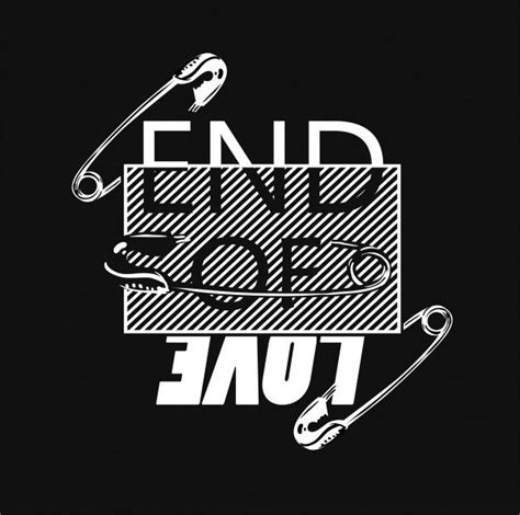 Fim Do Slogan Gráfico De Amor Em Fundo Preto Vetor Premium In 2024