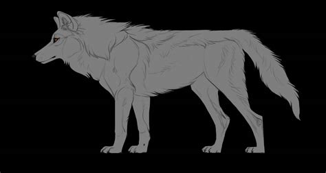 Hunky Wolf Lineart Free Psd By Chickenbusiness On Deviantart