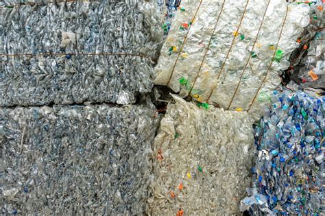 Tumpukan Sampah Plastik Kompak Untuk Didaur Ulang Foto Stok Unduh