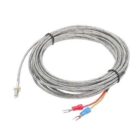 MECCANIXITY Temperature Sensor M6 Screw Temperature Probes Thermocouple J Type 16ft 0 To 750C