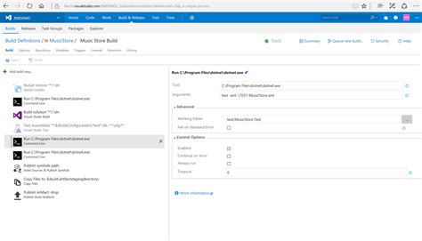 Vsts Agent Build Definition For NET Core With Test Results Azure DevOps And Visual Studio