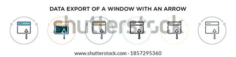 Data Export Window Arrow Icon Filled Stock Vector Royalty Free Shutterstock