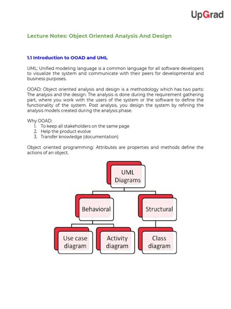 Lecture Notes Ooad Pdf Use Case Class Computer Programming