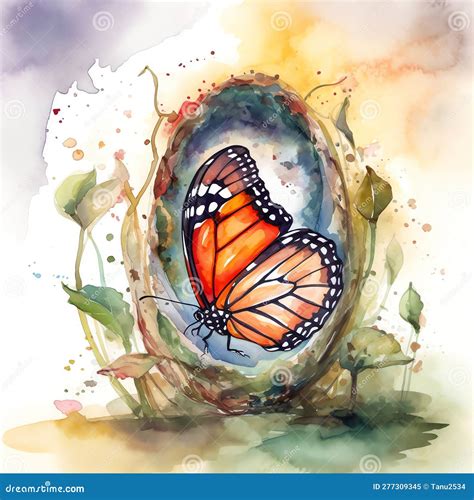 A Butterfly Emerging From Its Cocoon Stock Illustration Illustration