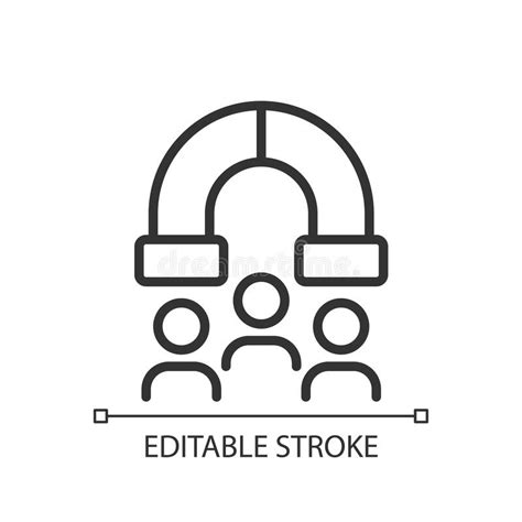 Attracting Clients Pixel Perfect Linear Icon Stock Vector