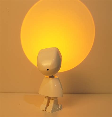 White Mini Robot Sunset Projector The Other Aesthetic