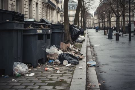 Garbage Trash Pile Up In The City Ai Generated Stock Illustration