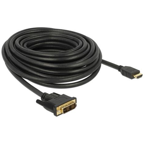 Кабел DVI-D Single Link 18+1 към HDMI пинове TT 10m, Delock 85587 - eMAG.bg