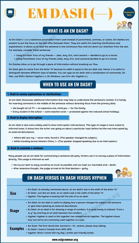 Em Dash Vs En Dash Vs Hyphen How To Correctly Use Them Esl Grammar