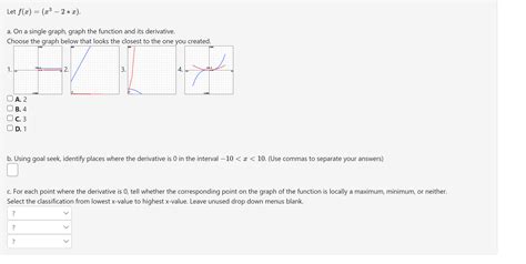solved let f x x3−2∗x a on a single graph graph the