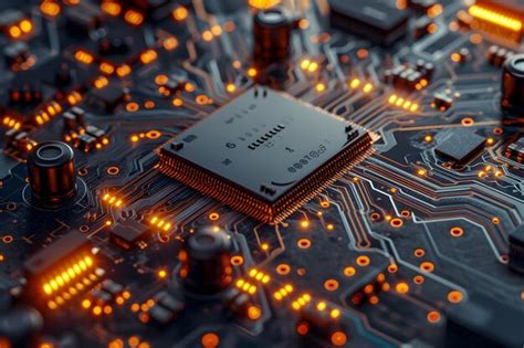 Premium Photo Integrated Microchip Electronic Circuit Board Close Up