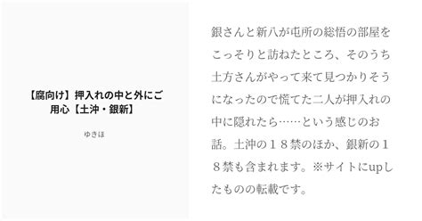 R 18 土沖 銀魂 【腐向け】押入れの中と外にご用心【土沖・銀新】 ゆきほの小説 Pixiv