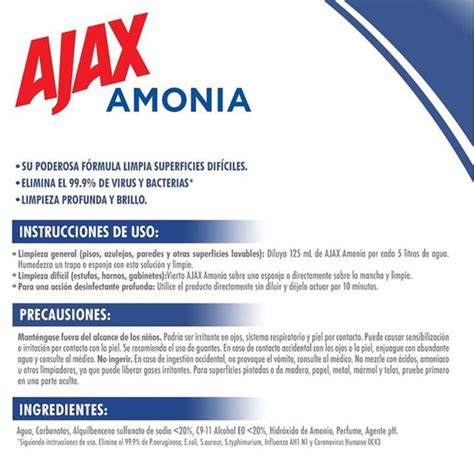 Ajax Limpiador Con Amonia 1 L Mi Tienda Del Ahorro