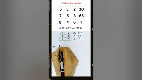Missing Number Problem Part 01 A Nice Reasoning Puzzle Mathstricks