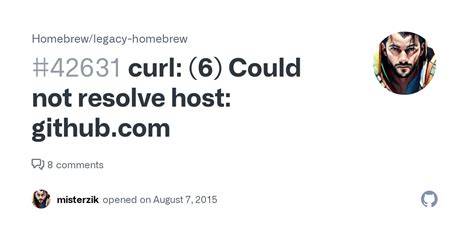 curl 6 could not resolve host · issue 42631 · homebrew