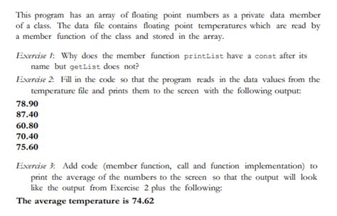 Solved Retrieve Program Floatarraycpp And Temperaturestxt