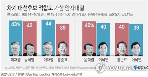 그래픽 차기 대선후보 적합도 가상 양자대결
