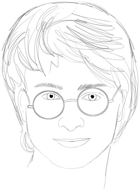 How To Draw Harry Potter Step By Step Drawing Lesson Daniel Radcliffe