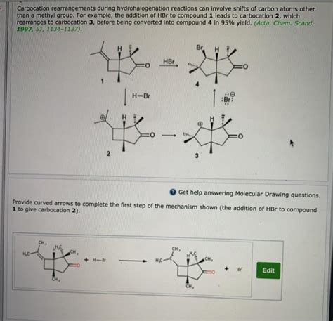 Solved Carbocation rearrangements during hydrohalogenation | Chegg.com