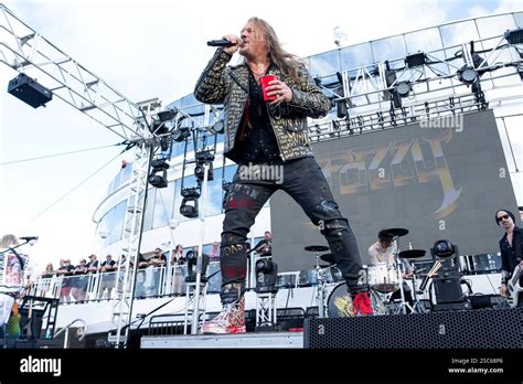 Chris Jericho Of Fozzy Perform During Chris Jerichos Rock N Wrestling Rager At Sea On Friday