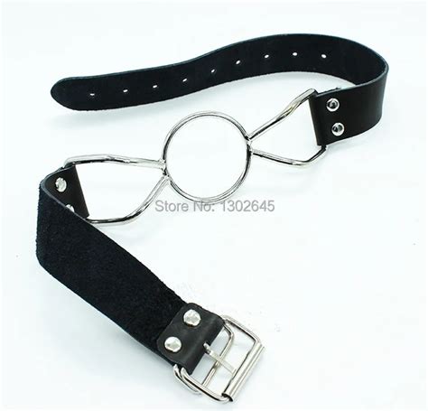 Genuine Leather Open Mouth Gag Sex Toys For Couples O Ring Oral