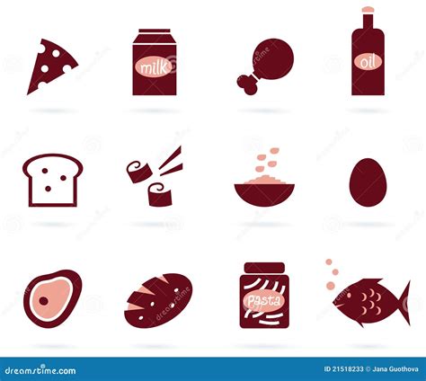 Food Set And Design Elements Stock Vector Illustration Of Cheese Grill