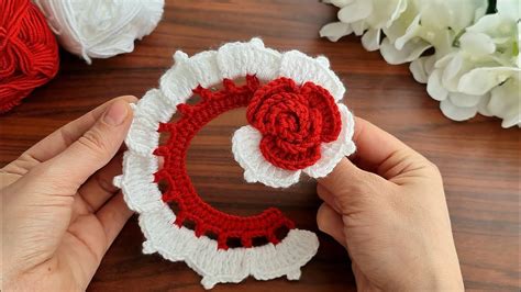3d🌷💯wow Amazing💯🌸crochet Tea Rose With Leaves Crochet Flowers 🌸