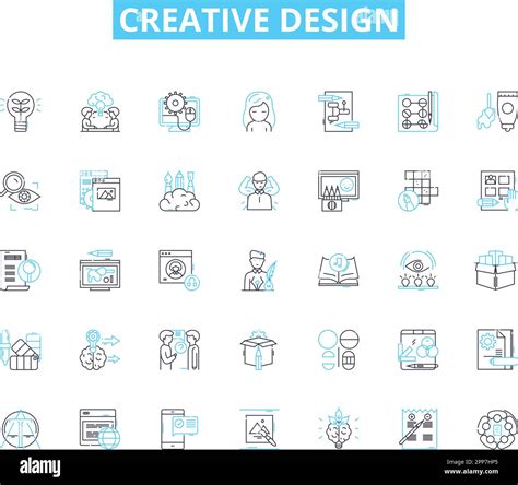 Creative Design Linear Icons Set Aesthetics Innovation Inspiration