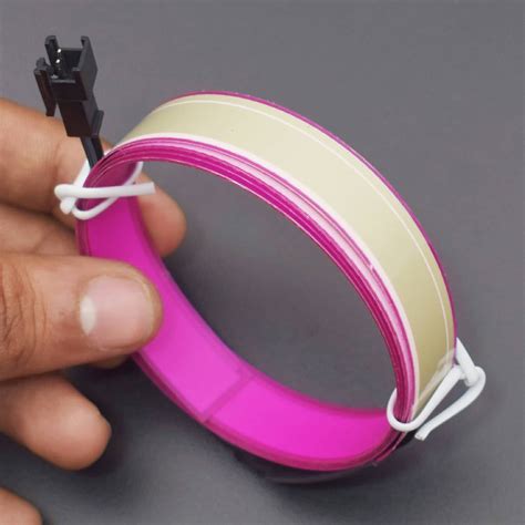 33ft Pink Electroluminescent Tape El Wire Glowing Led Rope Flat Strip