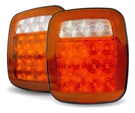 2 Calavera Plafon 16 Led Tipo Jeep 4 Funciones Luz Ambar Envío gratis