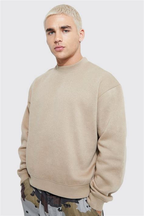 Mens Oversized Sweatshirts Mens Oversized Plain Sweatshirts Boohoo Uk