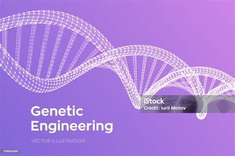 Dna Sequence Wireframe Dna Molecules Structure Mesh Dna Code Editable