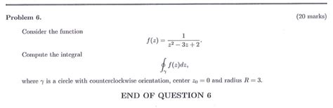 Solved Problem 6 20 Marks Consider The Function Fz