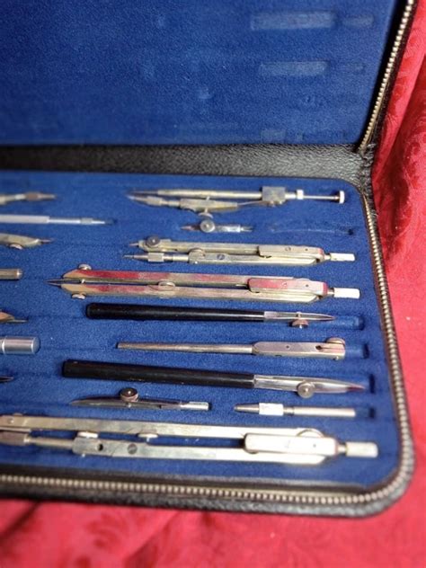 Rare Technical Drafting Drawing Set Richter And Co Präcision Leonardo Ix