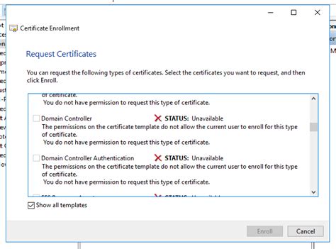 Unable To Request New Certificate From Nps Server Throughout Domain Controller Certificate