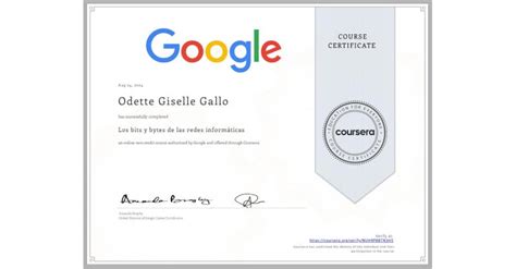 Completion Certificate For Los Bits Y Bytes De Las Redes Informáticas Odette Gallo Martínez