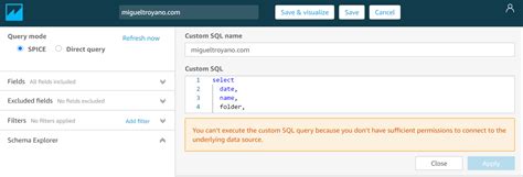 Error Al Editar Un Dataset Compartido En Amazon Quicksight